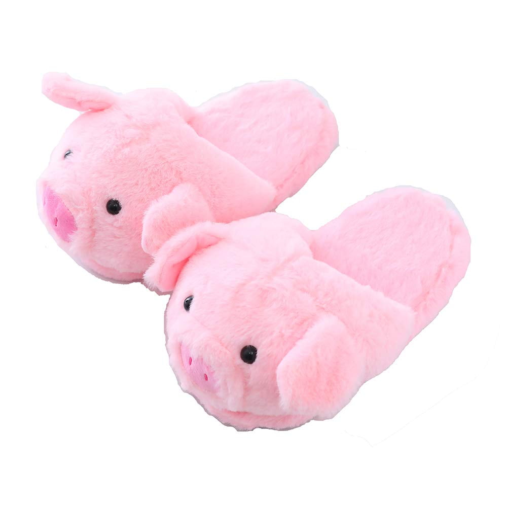 Funny Slippers piggy slippers for women Warm Animal Slippers Furry Pink ...