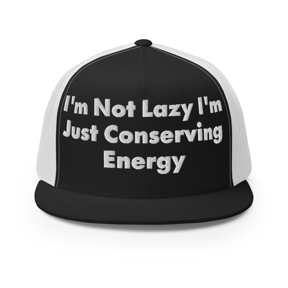 Funny Sloth Battery Trucker Cap, I'm Not Lazy I'm Just Conserving ...