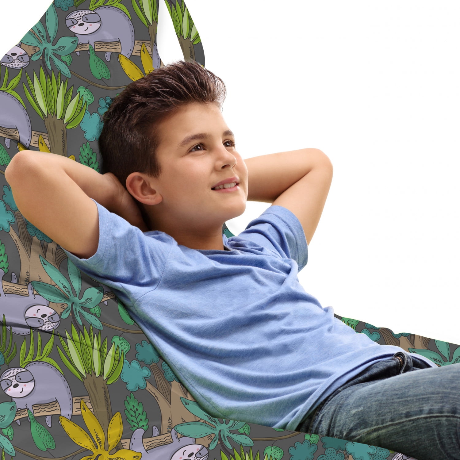 Funny Sloth Lounger Chair Bag, Cartoon Pattern of Smiling Lazy Animal ...