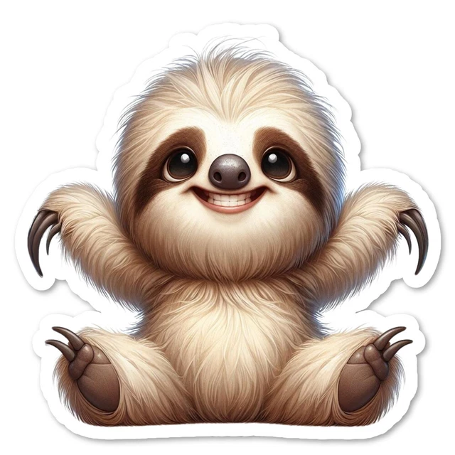 Sloth Sticker, Wildlife Water Resistant, Water Bottle, Notebookphone ...