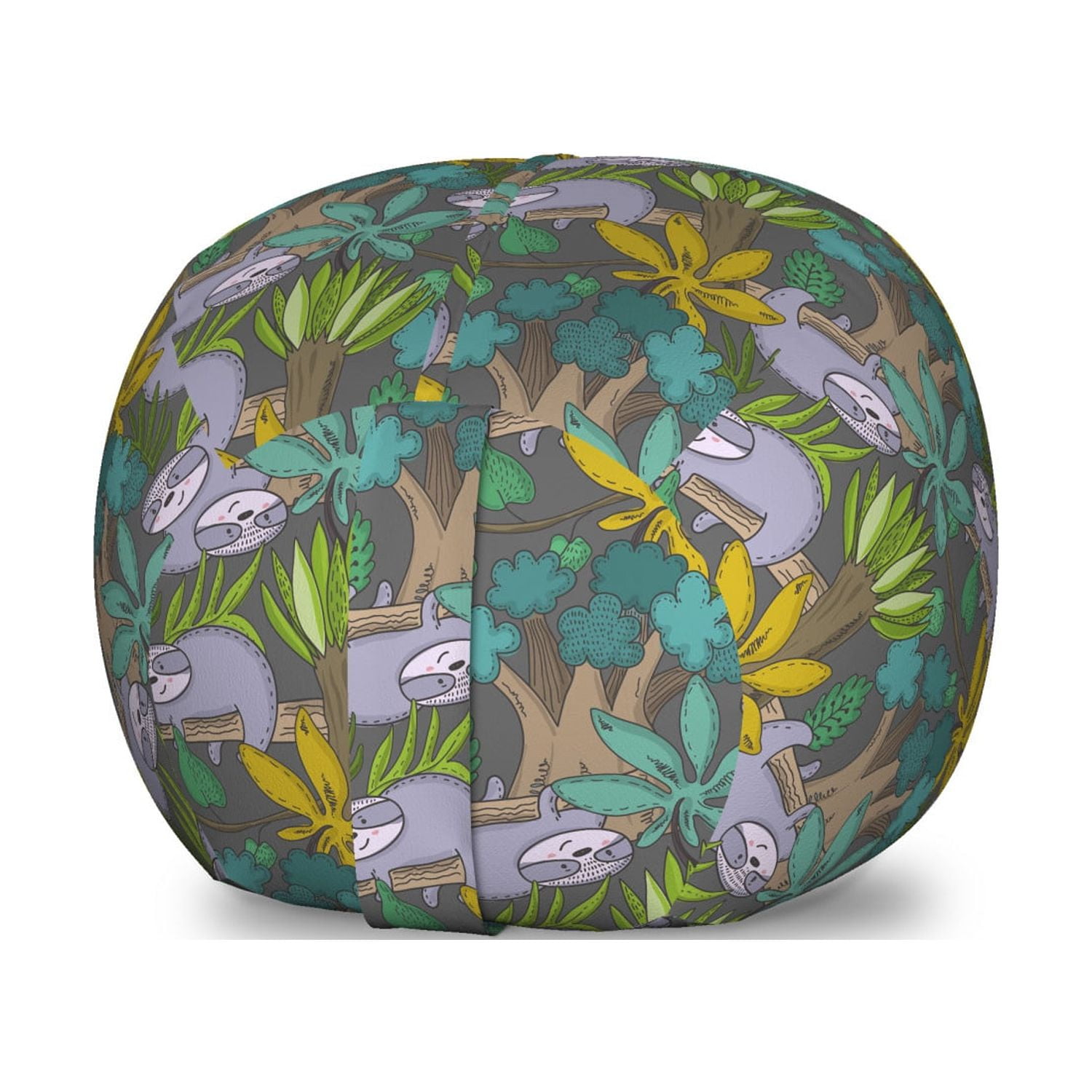 Funny Sloth Storage Toy Bag Chair, Cartoon Pattern of Smiling Lazy ...