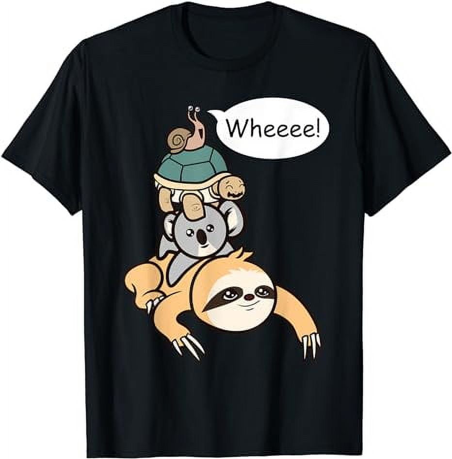Funny Slow Moving Sloth Turtle Koala Snail Family Race T-Shirt ...