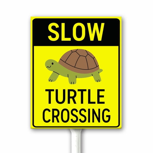 Funny Slow Turtle Crossing Sign - Tortoise Aluminum Traffic Sign for ...
