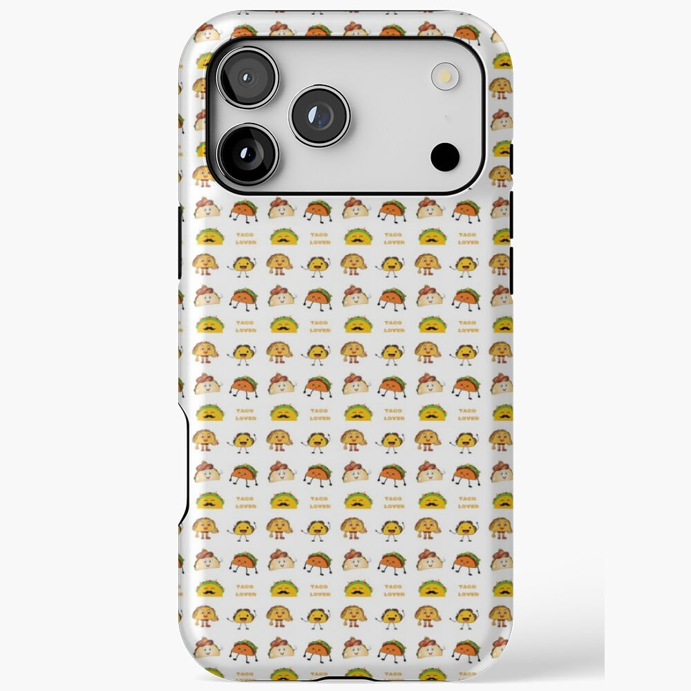 Funny Smiling Tacos Cute Food Art iPhone Case 17 to 11 Pro Max ...