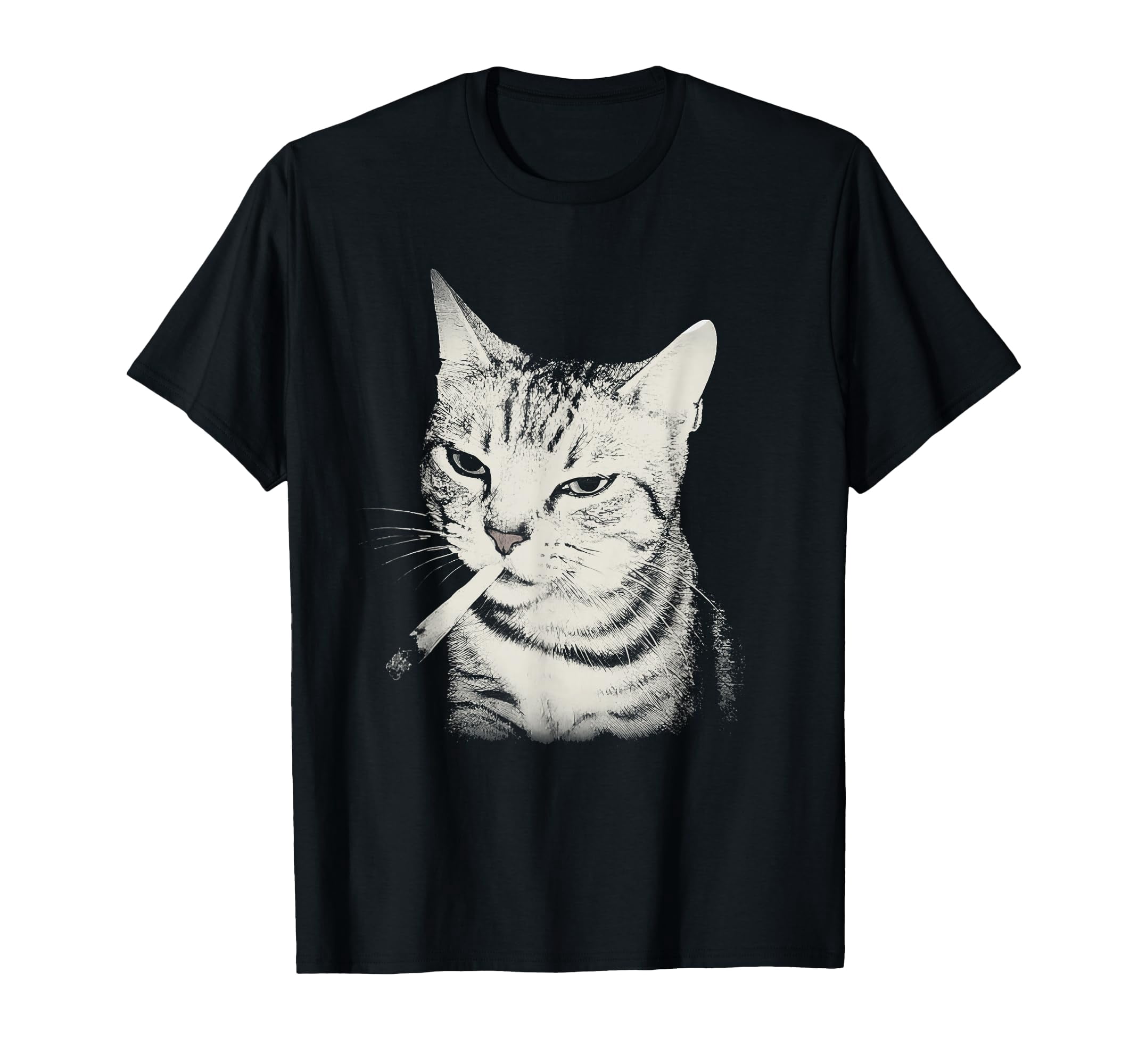 Funny Smoking Cat Illustration T-Shirt for Cat Lovers and Meme ...