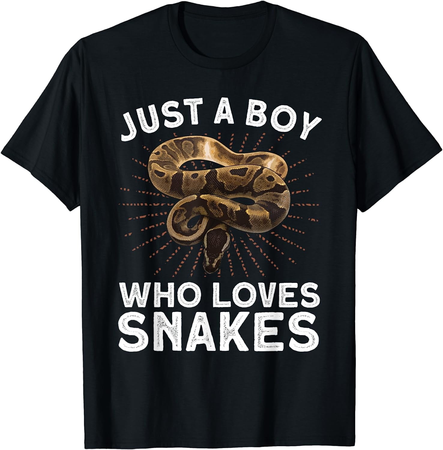 Funny Snake Art For Boys Kids Men Reptile Animal Snake Lover T-Shirt ...