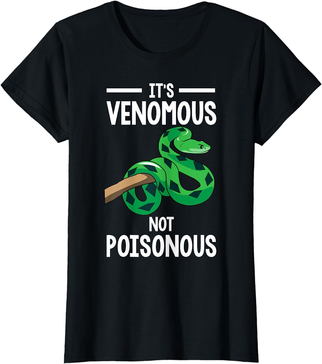 Funny Snake Gift Men Women Cool It's Venomous Not Poisonous T-Shirt - Walmart.com