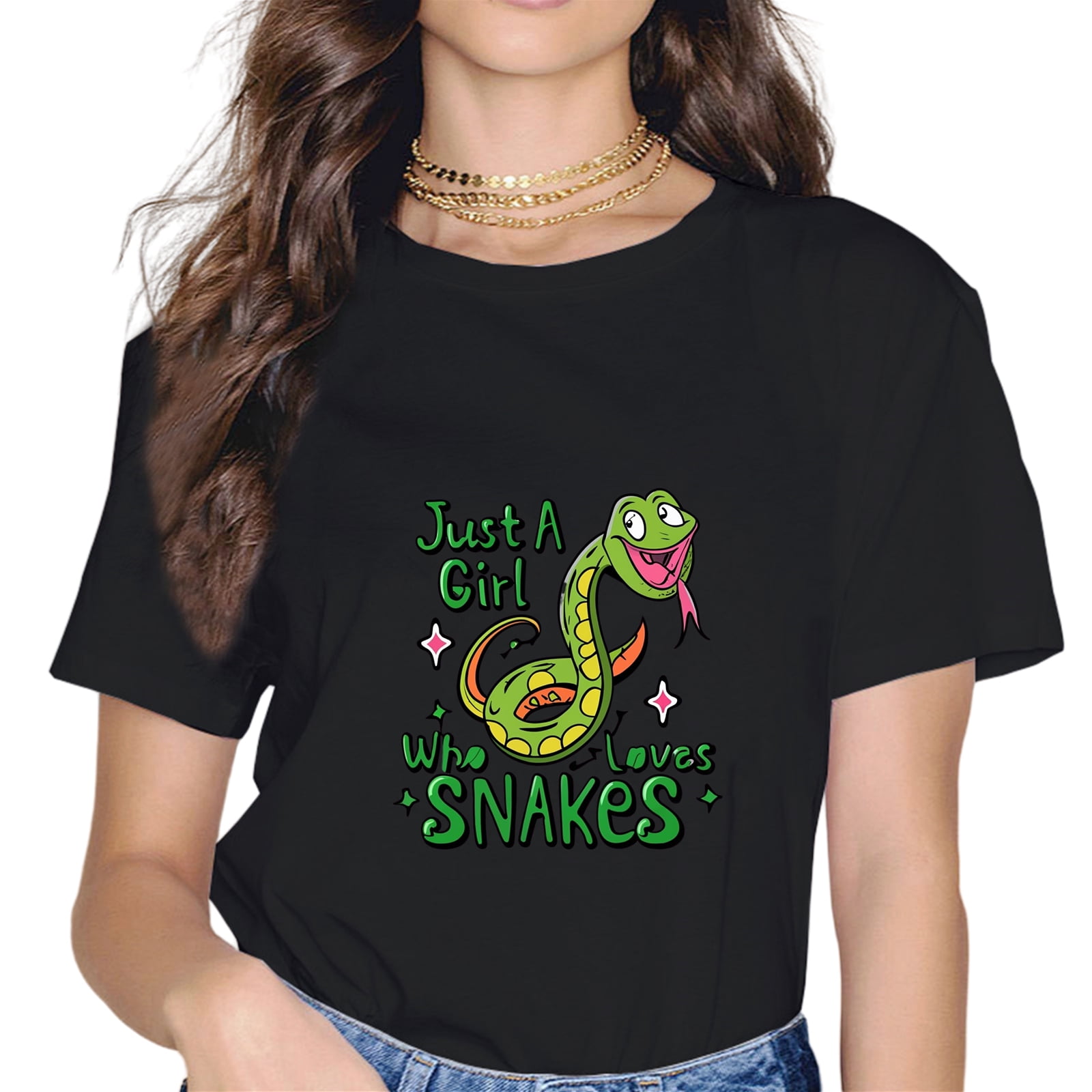 Funny Snake Pet Girl Just a Girl Who Loves Snakes T-Shirt - Walmart.com