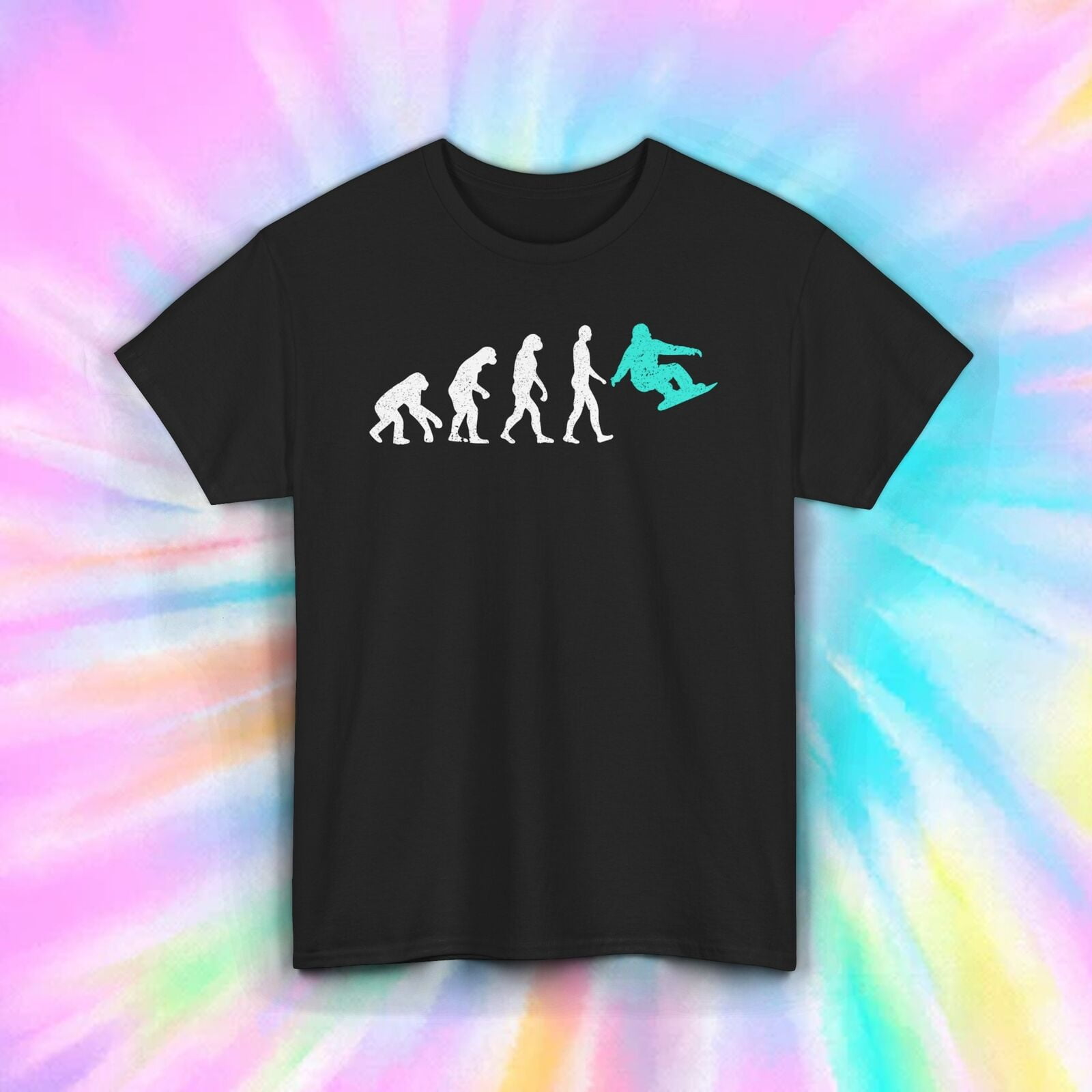Funny Snowboard Evolution T-Shirt | Snowboarder Evolution Graphic Tee ...