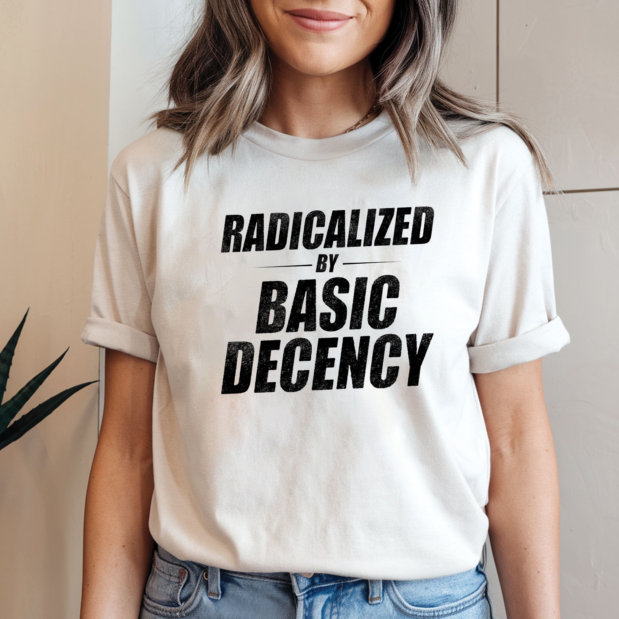 Funny Social Democracy Radicalized By Basic Decency T-Shirt - Walmart.com