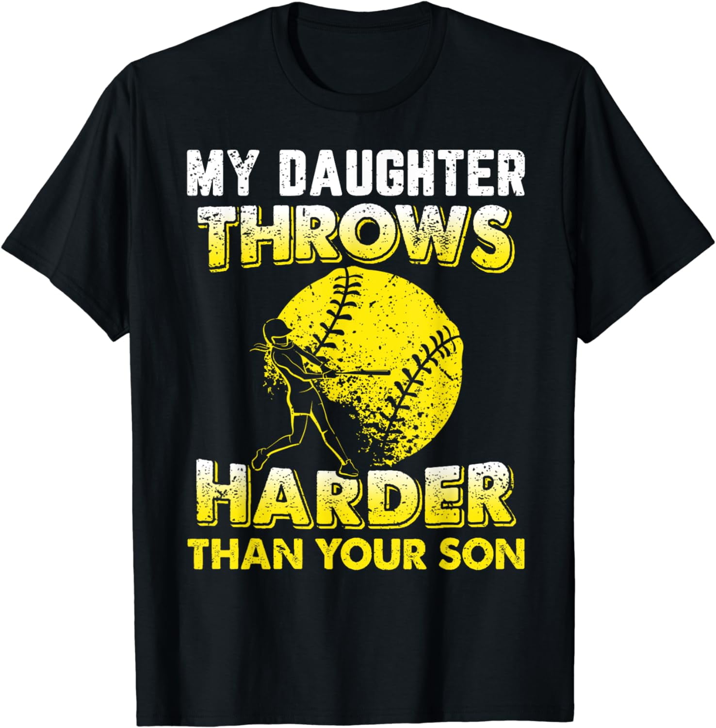 Funny Softball Dad Shirts My Daughter Throws Harder Tees - Walmart.com