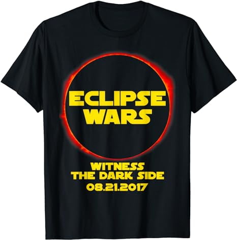 Funny Solar Elcipse T-Shirt Eclipse Wars Sci-Fi Totality Tee - Walmart.com
