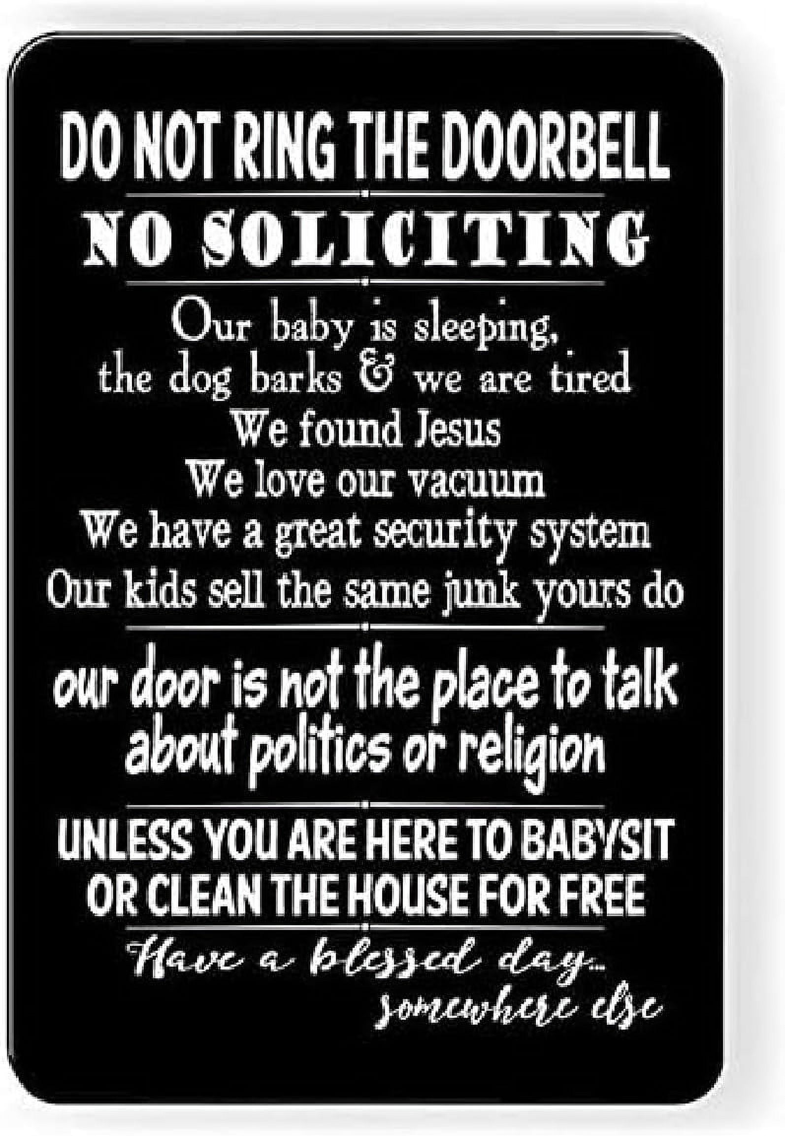 Funny No Soliciting Sign, Metal Warning Tin Signs, Unless You are ...
