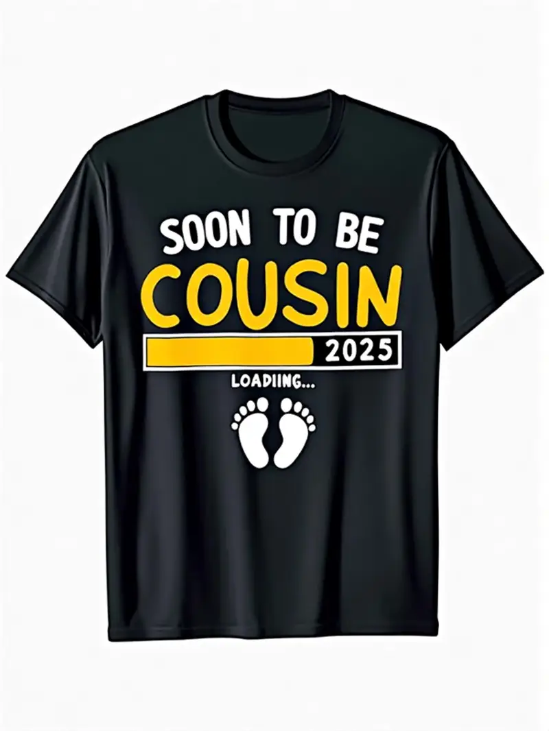 Funny Soon to Be Cousin Loading Bar Footprint Graphic Unisex Family ...