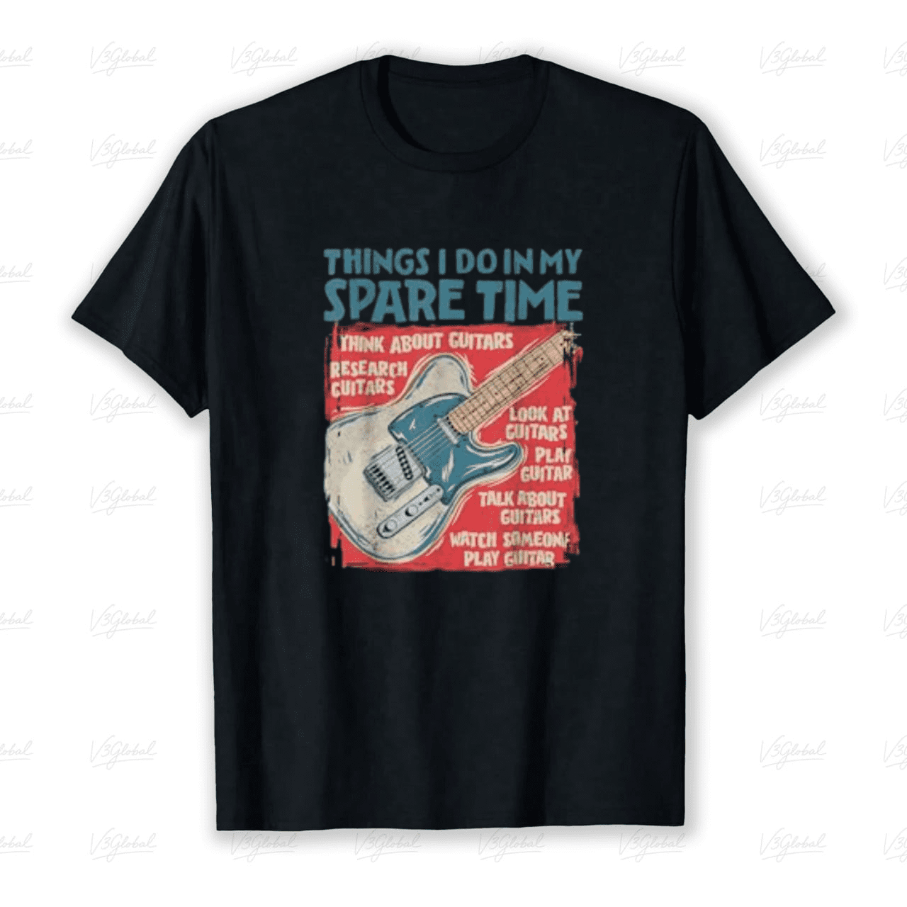 Funny Spare Time Guitar Activities List For Music And Rock Unisex T ...