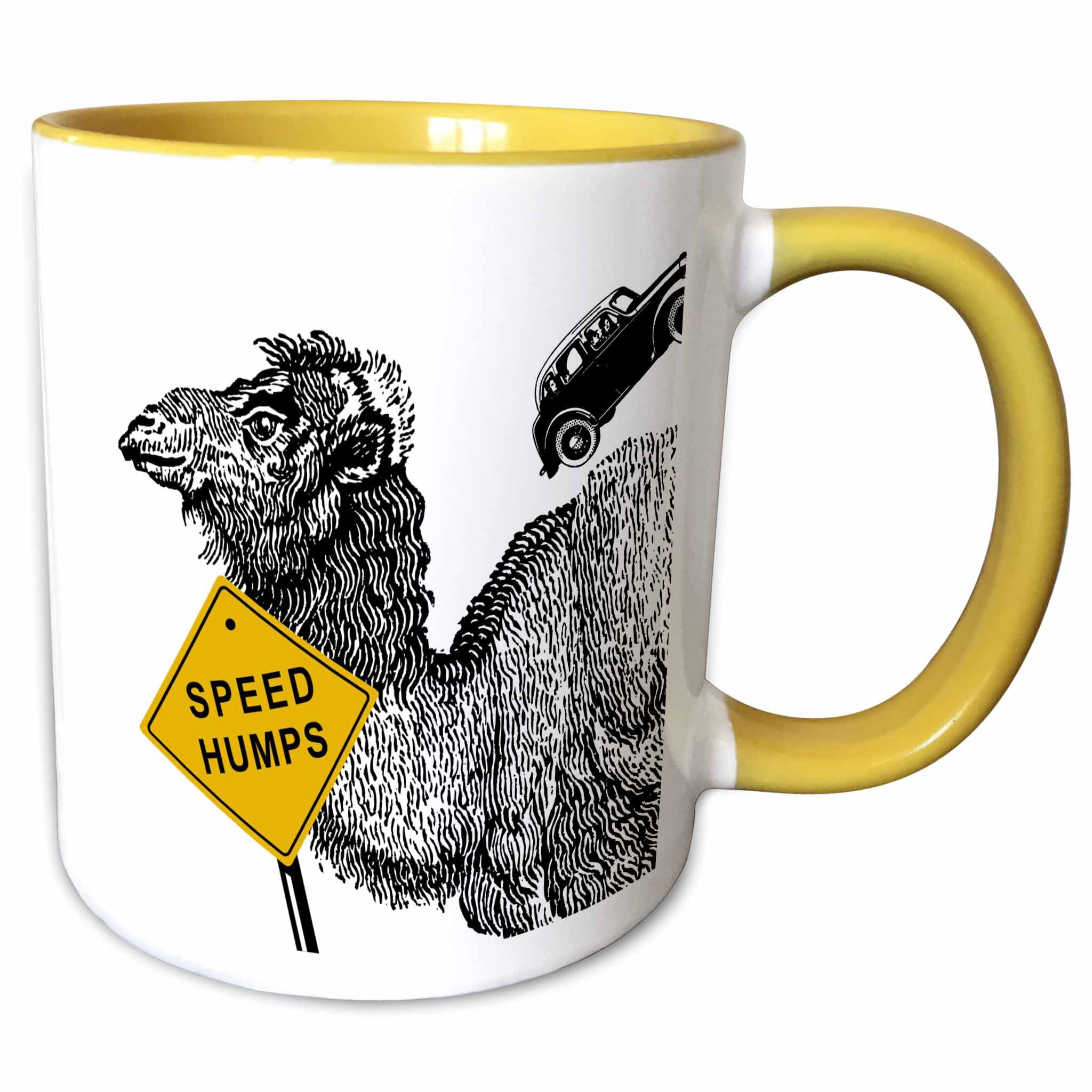 3drose, Funny Speed Humps Design in Black Yellow and White, 15oz Two ...