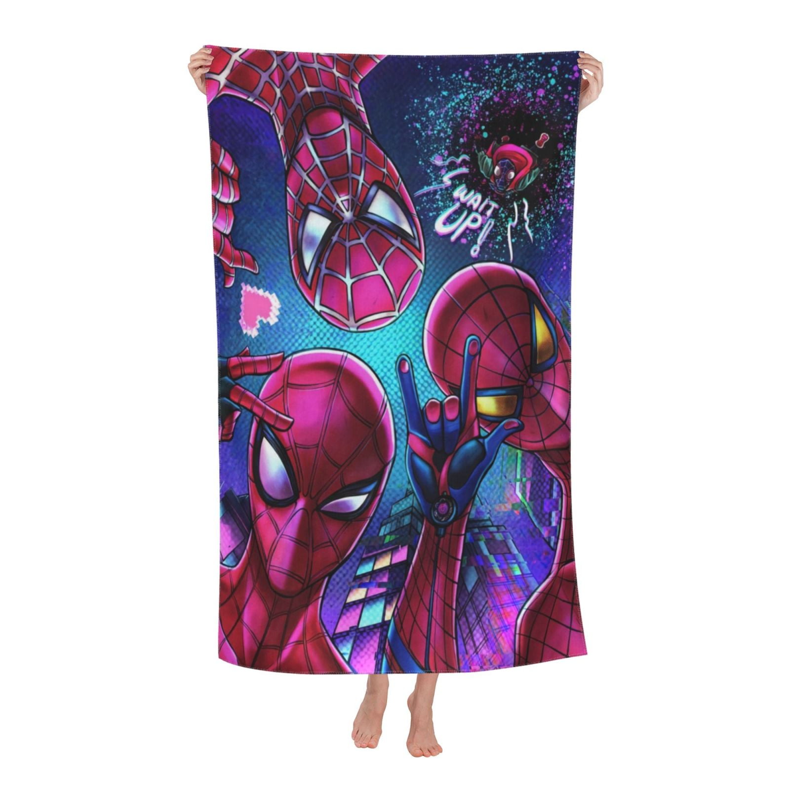 Funny Spider-Men Beach Towel,Oversized Mircofiber Bath Towels 52 x 32 ...