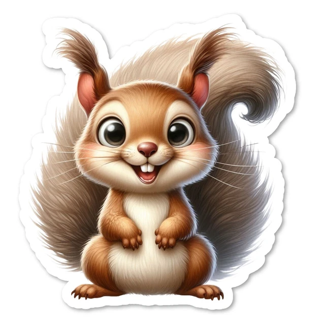 Squirrel Sticker, Wildlife Water Resistant, Water Bottle, Notebookphone ...