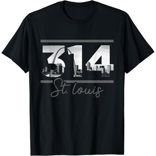 Funny St. Louis 314 Area Code Skyline Missouri Vintage T-Shirt ...