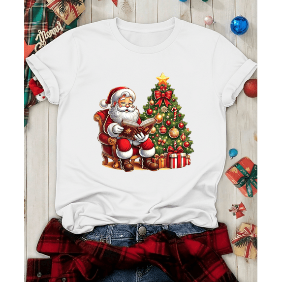 Funny St Nick Reading For Book Lovers Christmas Bookworm up to Size 5XL ...