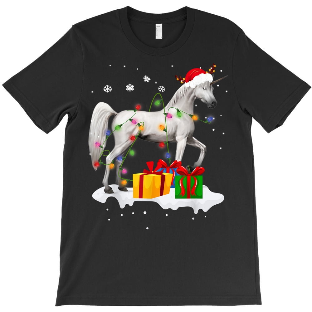Funny St. Nick Unicorn Christmas Lights Lover Holiday Graphic ...