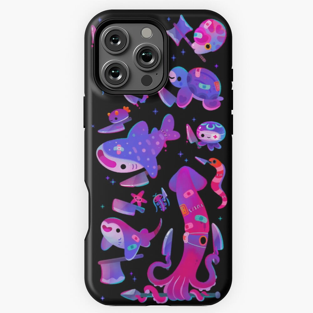 Funny Stabby Marine Life Phone Case for iPhone 16 15 14 13 12 11 Pro ...