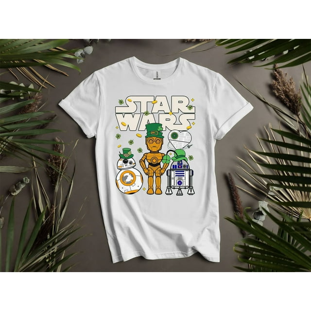 Funny Star Wars Droids R2-D2 C-P3O BB-8 Shamrock Custom T-Shirts for ...