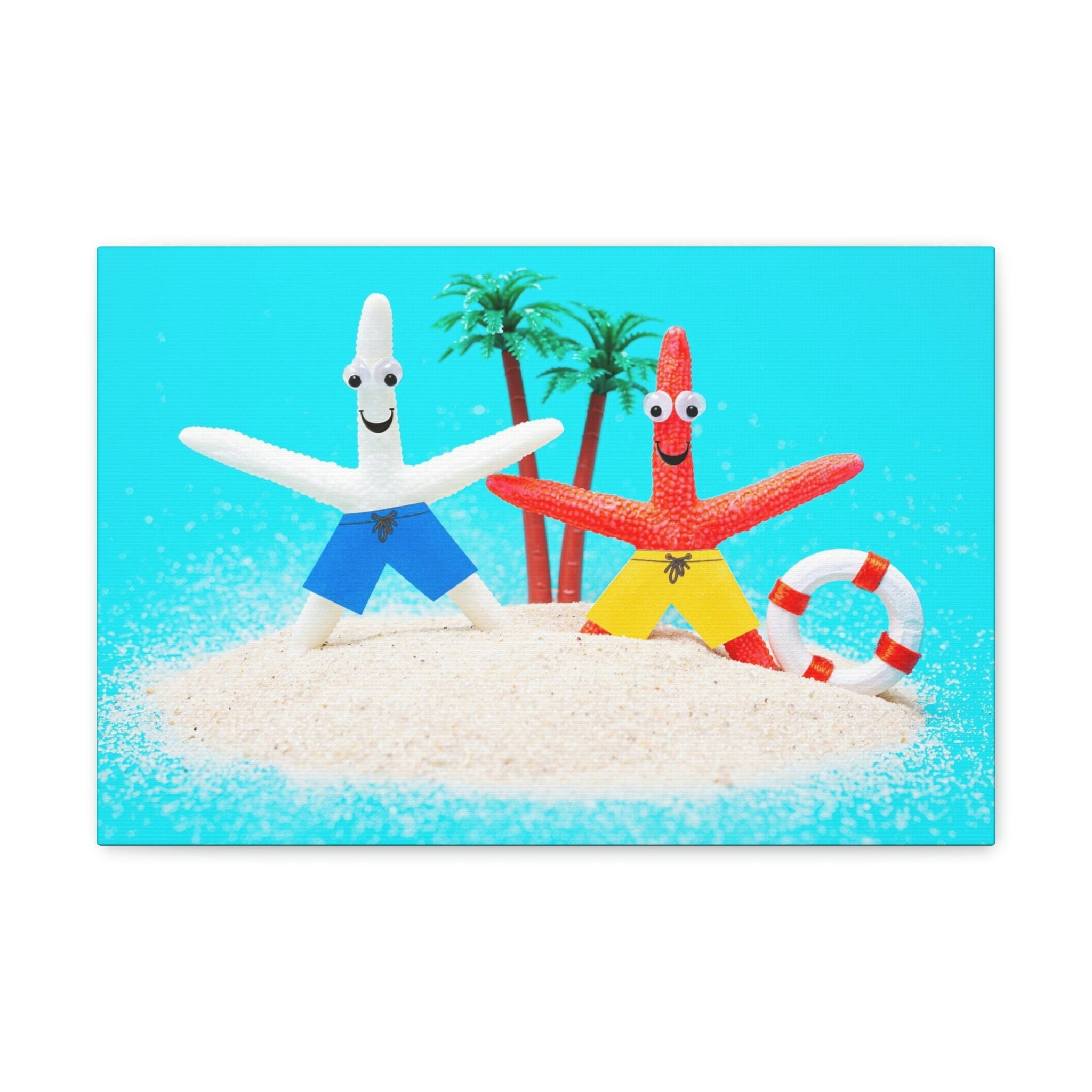 Funny Starfish Silly Starfish Couple Wall Art Ready To Hang Unframed ...