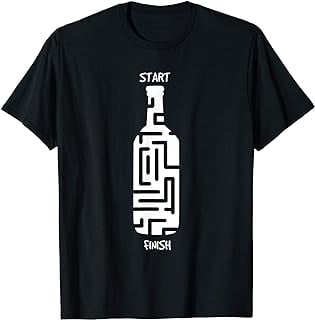 Funny Start Finish Drinking Party Drunk Bottle Maze T-Shirt - Walmart.com