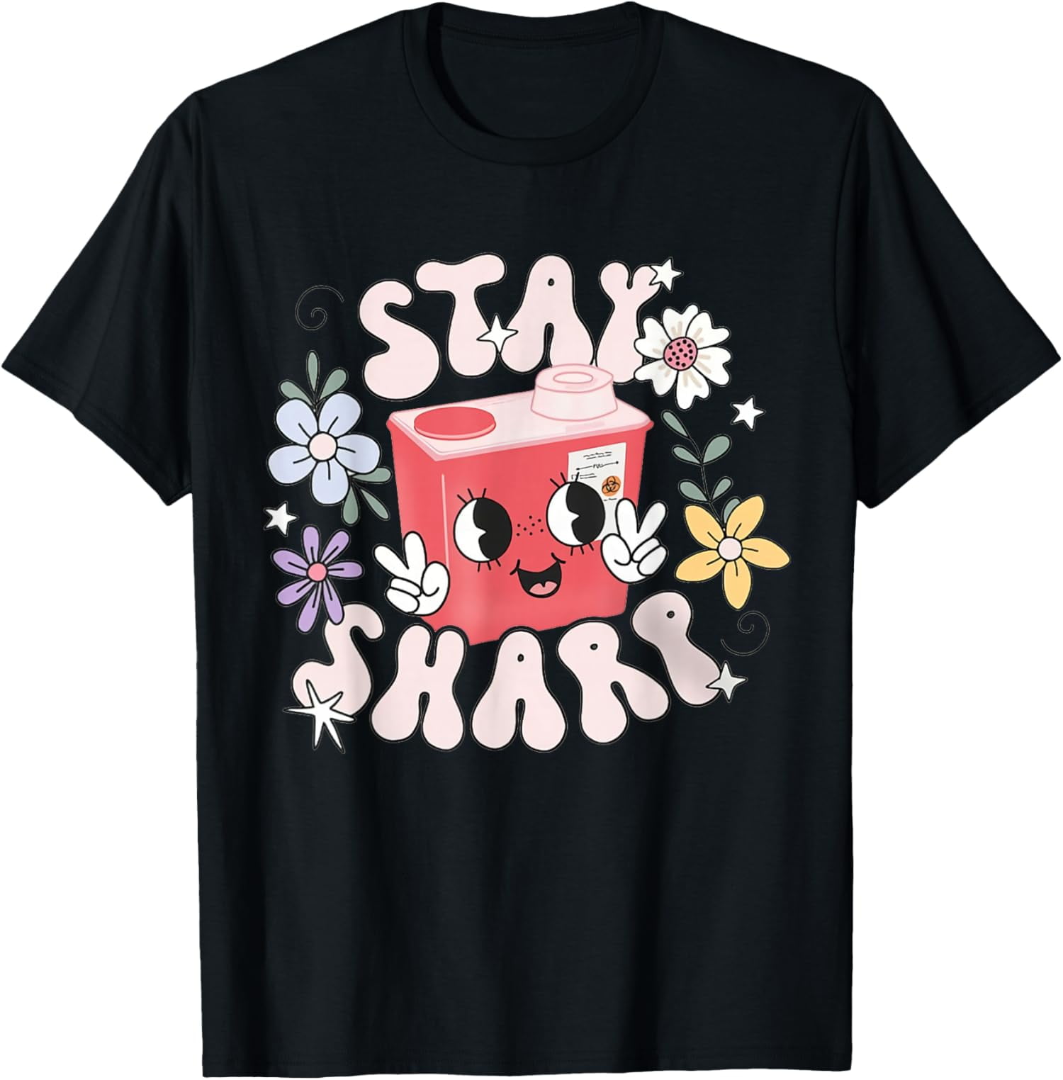 Funny Stay Sharp Phlebotomist IV PICC Nurse Graphic T-Shirt with ...