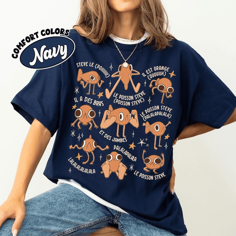 Funny Steve Le Poisson Comfort Colors Shirt, Orange Fish Steve T Shirt ...
