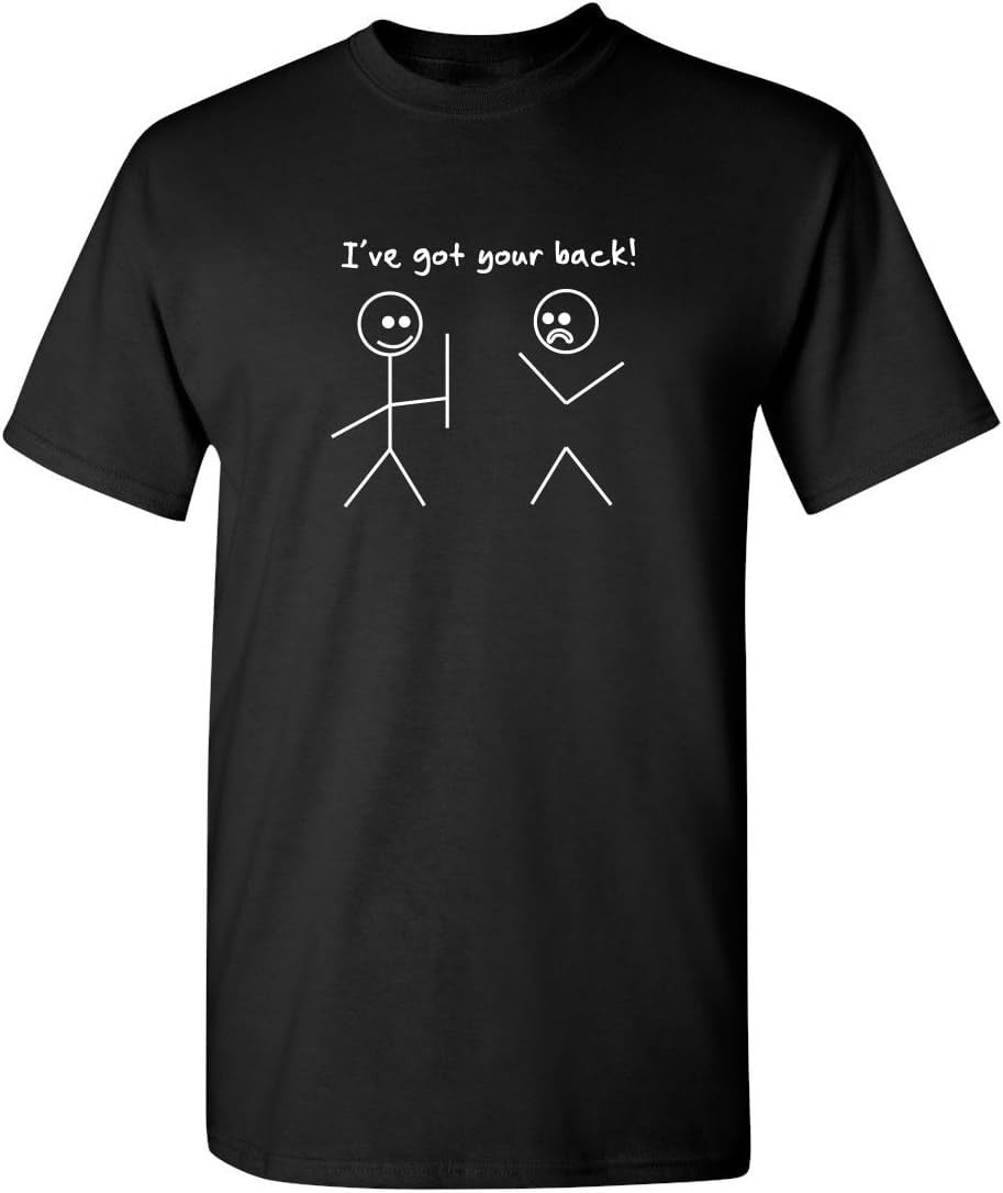 Funny Stick Figure “I Got Your Back” Graphic Tee – Friendship Humor T ...