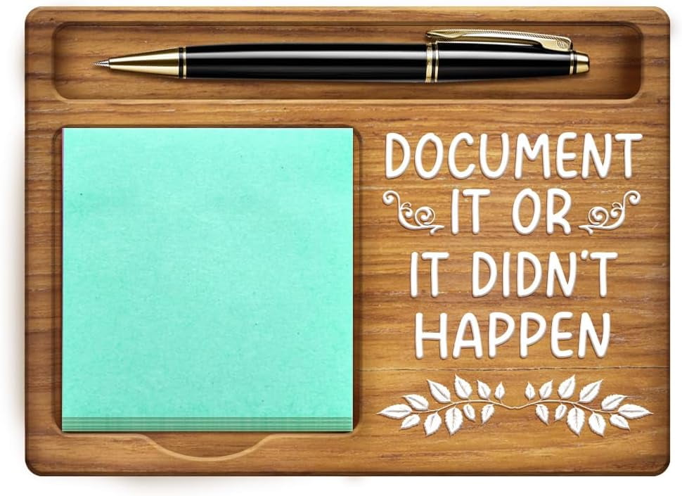 Funny Sticky Note Holder Leaf Border and Swirl Pattern Note Organizer ...