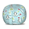 Funny Storage Toy Bag Chair, Penguins and Snowmans on Ice Floes ...