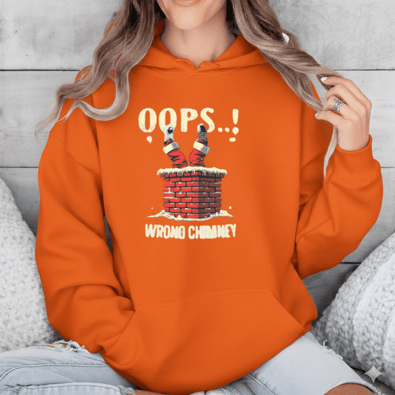 Funny Stuck In Chimney Gift Moment Festive Holiday Humor Hoodie Shirt, up to size 5XL - Walmart.com