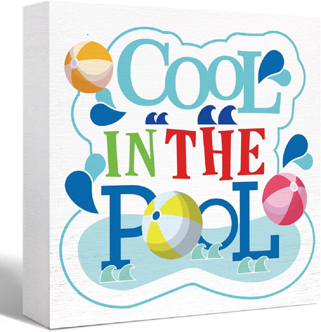 Funny Summer Pool Wood Box Sign Cool in the Pool Wooden Block Sign Desk ...
