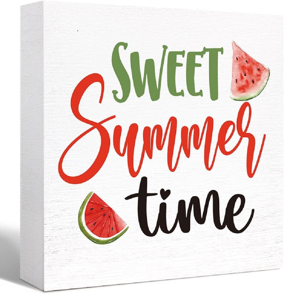 Funny Summer Wood Box Sign Sweet Summer Time Watermelon Wooden Block ...