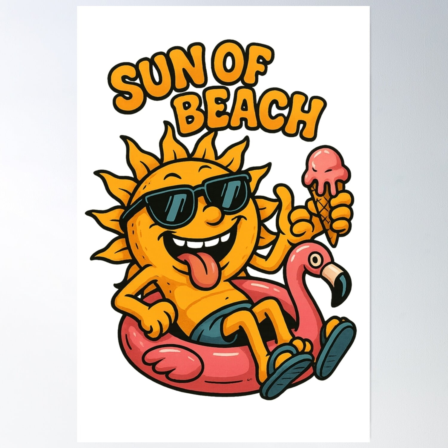 Funny "Sun Of Beach" Cartoon Sun – Tropical Summer Humor Design Poster ...