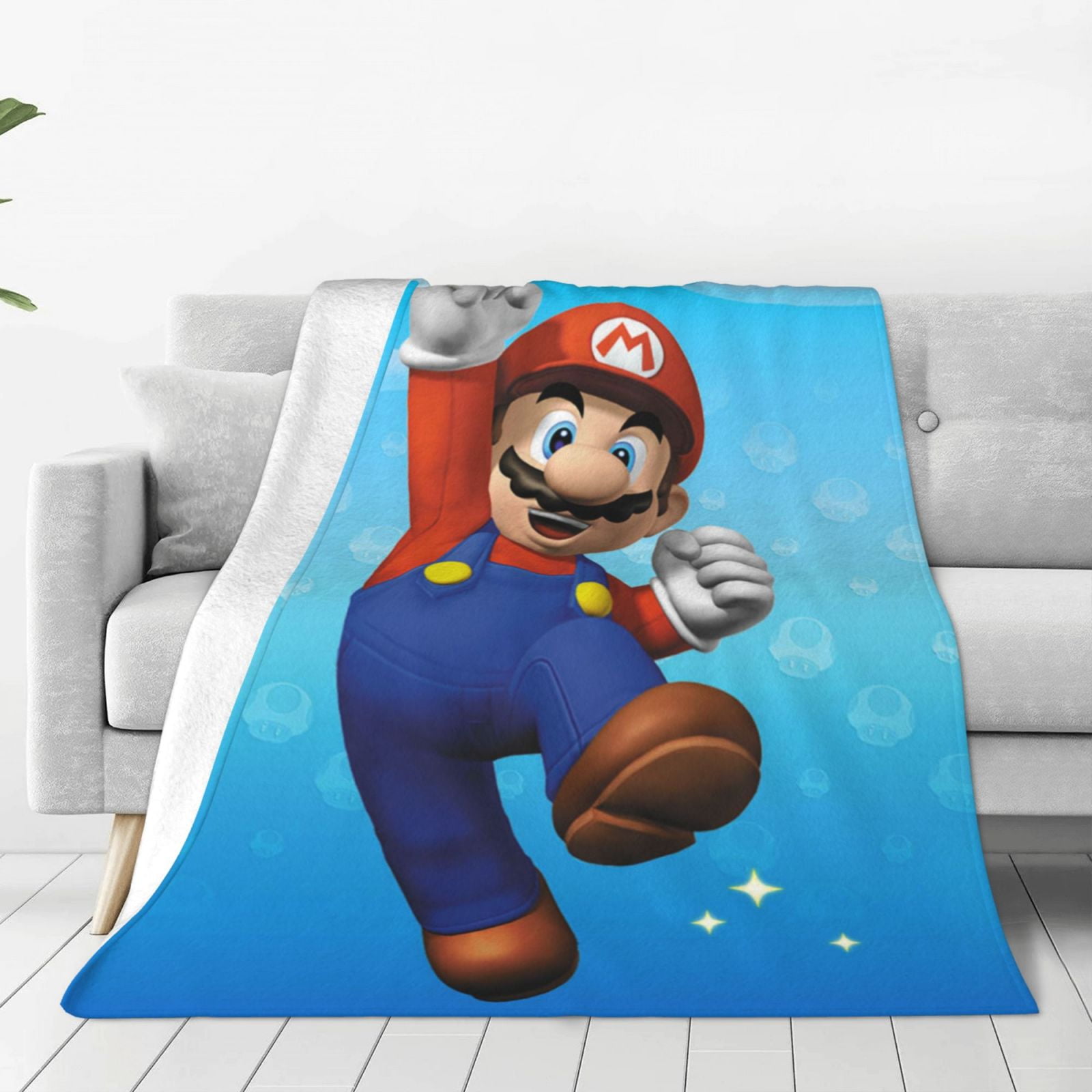 Funny Super Mario Flannel Blanket Cozy Ultra-Soft Micro Fleece Flannel ...