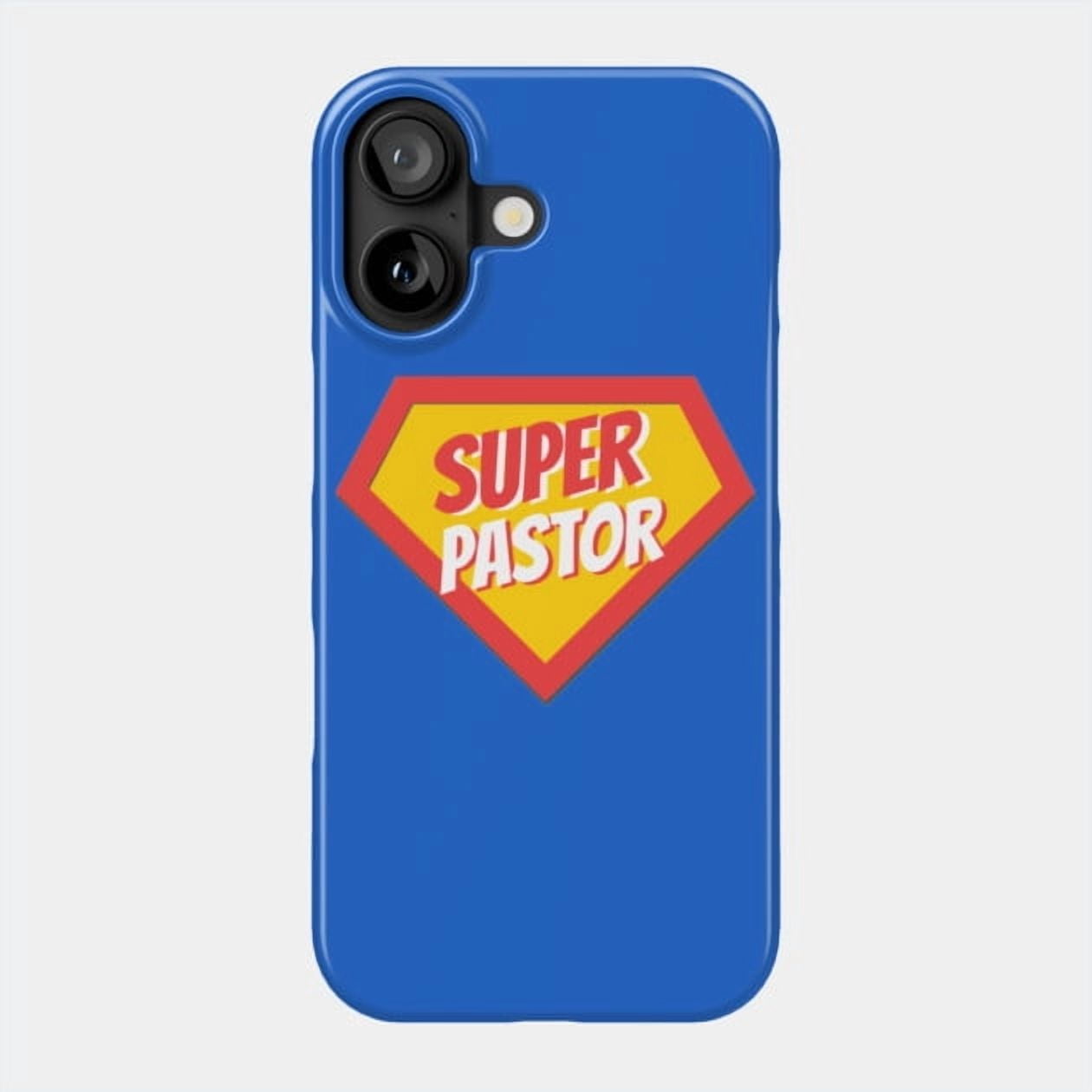 Funny "Super Pastor" with a Heroic Flying Pose Graphic Case for iPhone ...