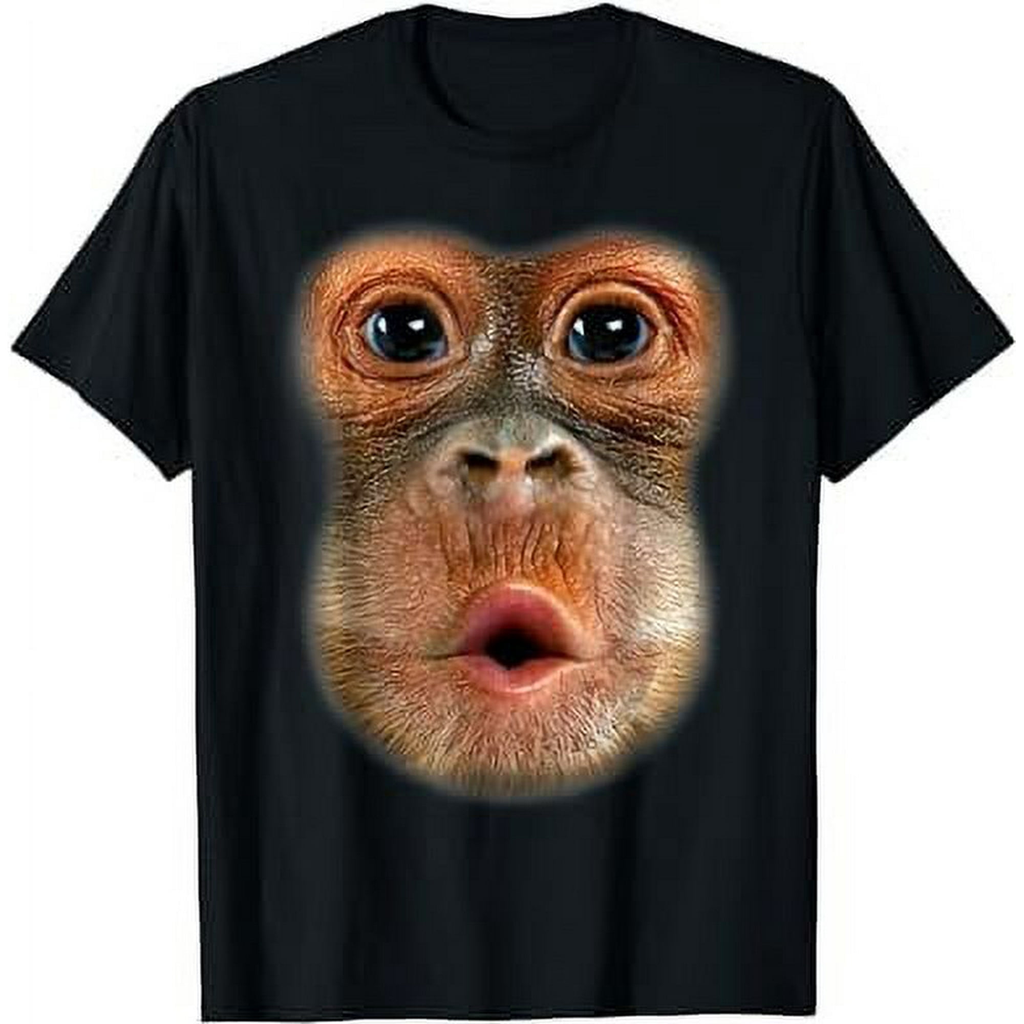 Funny Surprised Orangutan Face for Unisex Short Sleeve Graphic T-Shirt ...