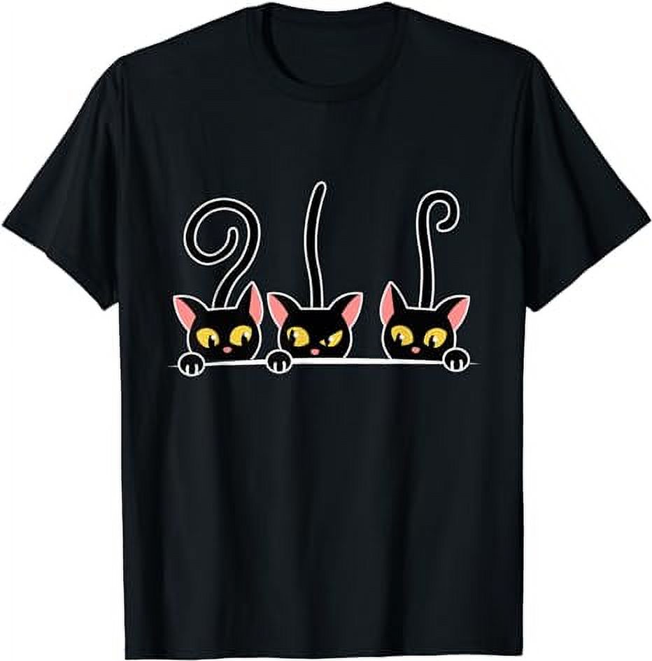 Funny Suspicious Black Cat Black Cats Halloween Costume Idea T-Shirt ...
