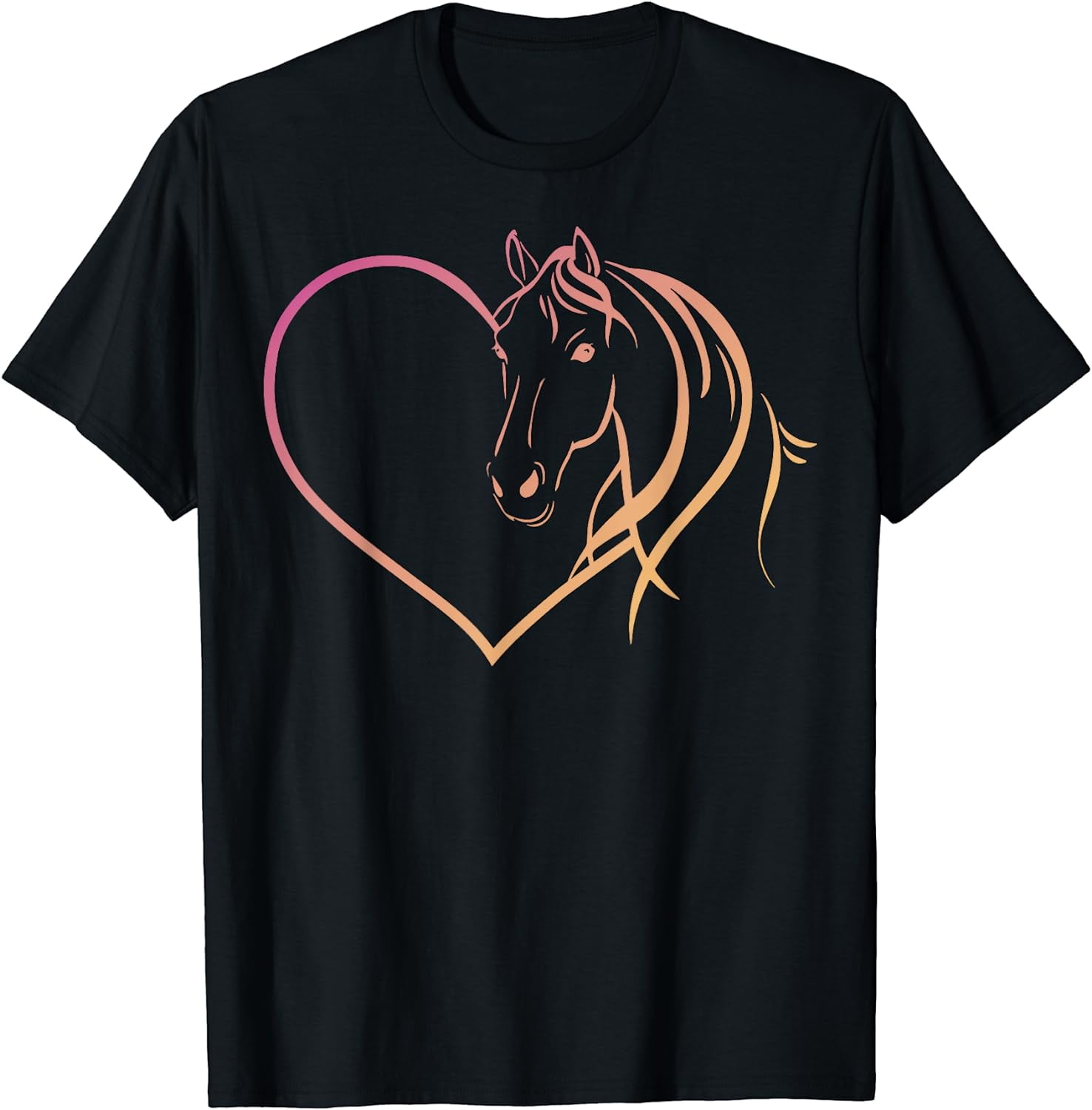 Funny Sweet Horse Riding Heart With Horse Head T-Shirt - Walmart.com