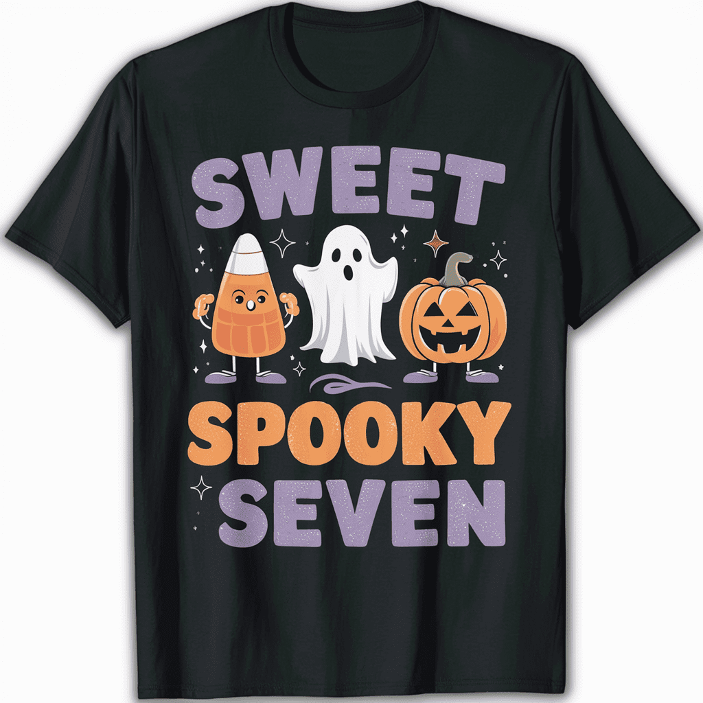 Funny Sweet Spooky and Seven 7th Birthday Party Tee - Walmart.com