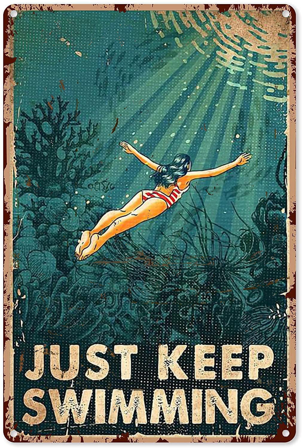 Funny Swimming Pool Signs Flamingo Pool Rule Metal Sign Decor Tin ...