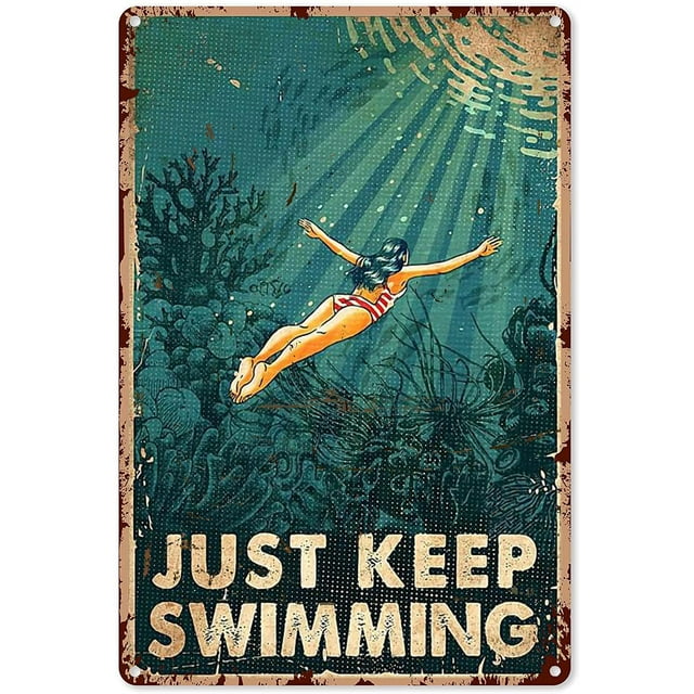 Funny Swimming Pool Signs Flamingo Pool Rule Metal Sign Decor Tin ...