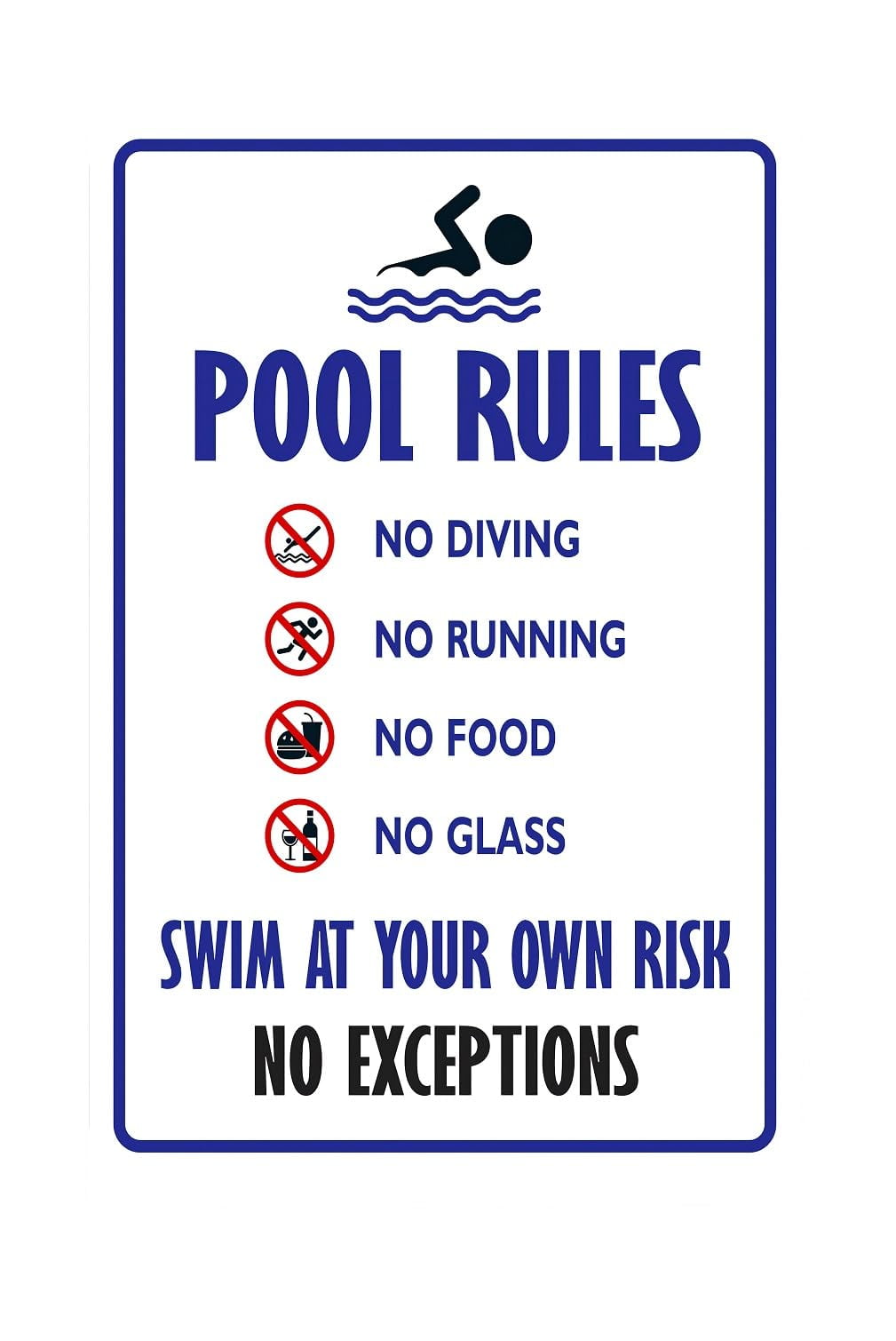 Funny Swimming Pool Signs Swimming Pool Rules Warning Metal Sign, Swim ...