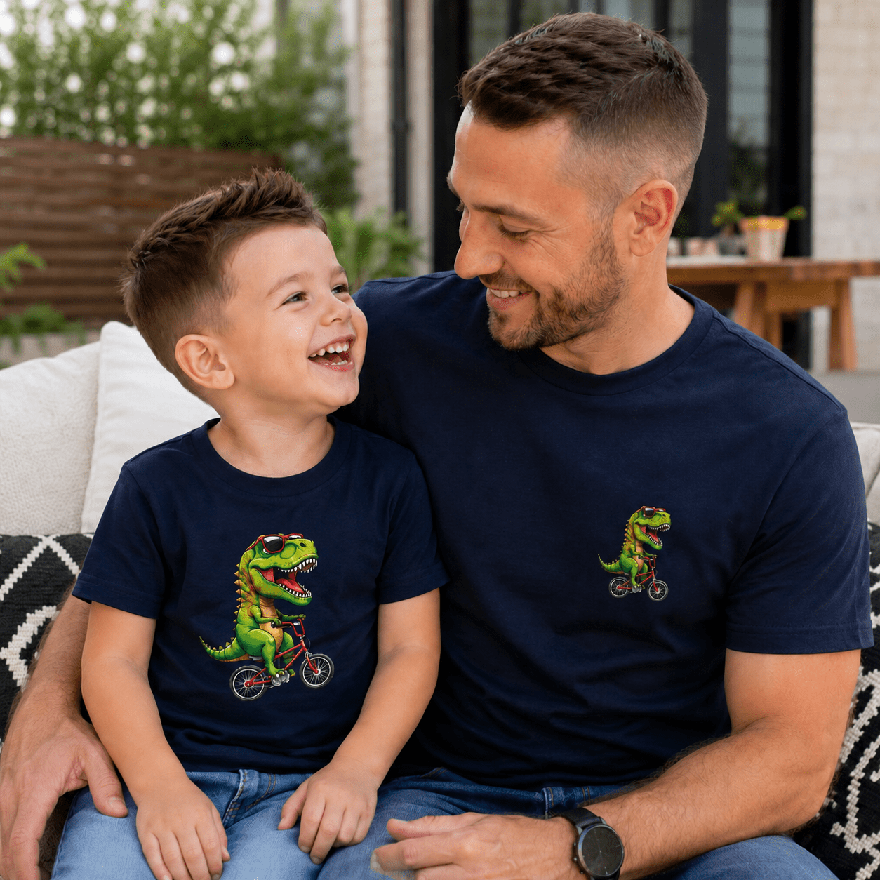 Funny T Rex Dad and Son Matching Shirts, Dinosaur Father Son Matching ...