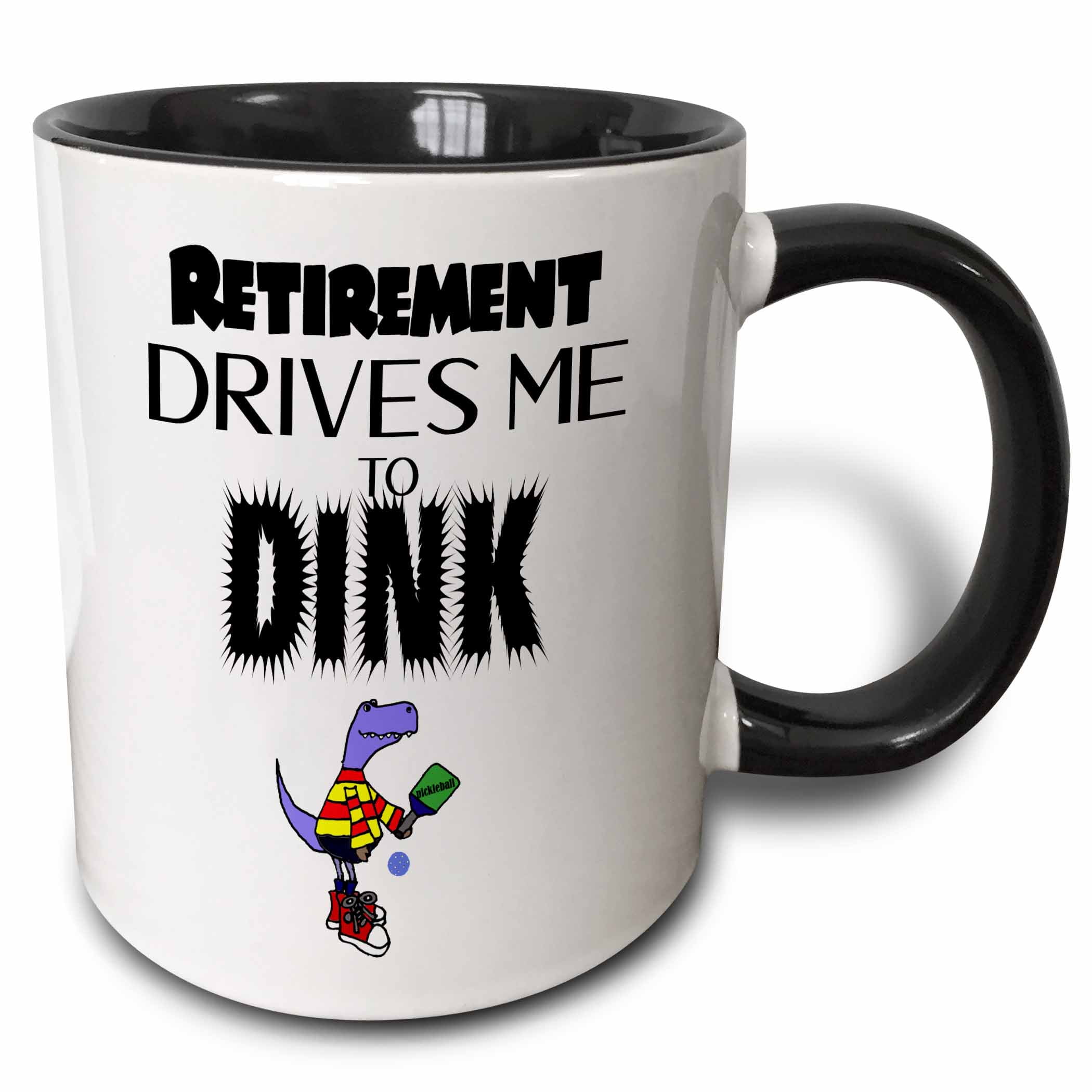 3drose, Funny T-rex Dinosaur Playing Pickleball Retirement Dink Pun ...