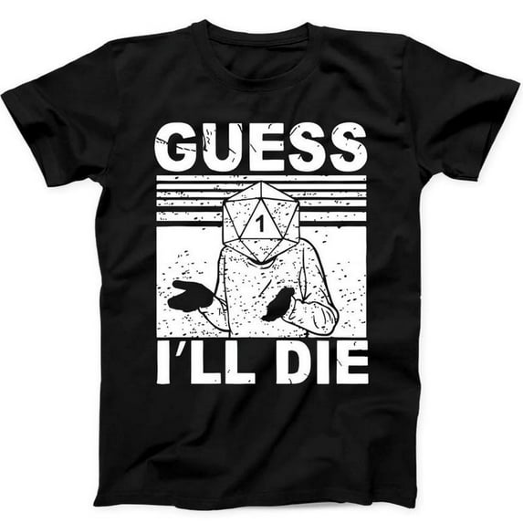 Funny Tabletop RPG Gamer Dice Roll Survival Pun Black Tee Shirt,for men ...
